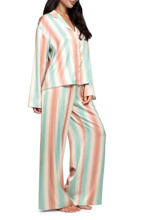 MIDNIGHT BAKERY Stripe Satin Pajamas