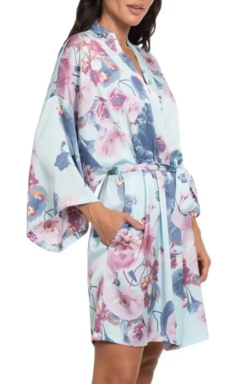MIDNIGHT BAKERY Floral Satin Wrap Robe