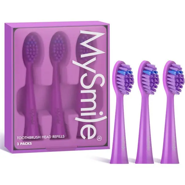 MYSMILE Dy156 Electric Toothbrush Replacement Heads - Fuchsia Purple