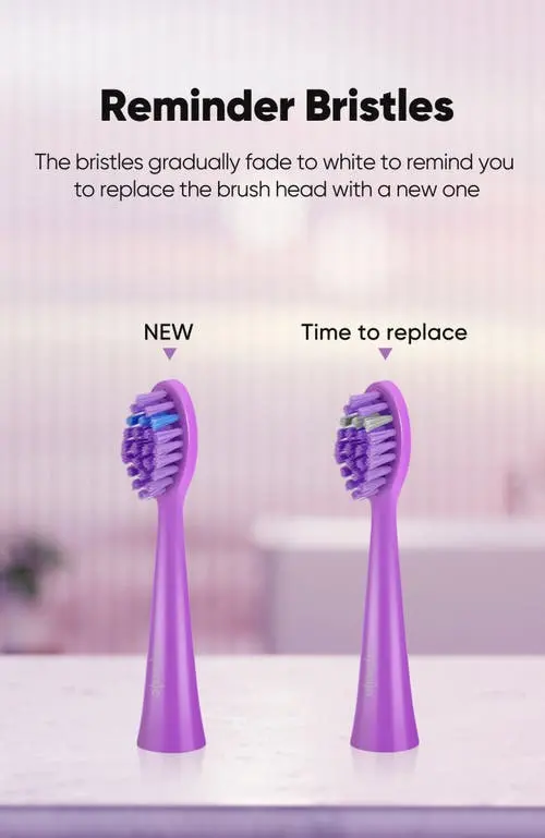MYSMILE Dy156 Electric Toothbrush Replacement Heads - Fuchsia Purple