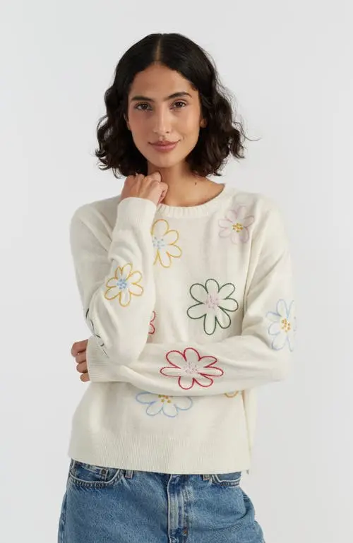 Chinti & Parker Wool-cashmere Garden Floral Sweater - Cream