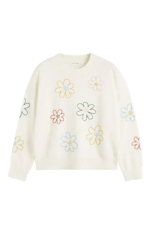 Chinti & Parker Wool-cashmere Garden Floral Sweater - Cream