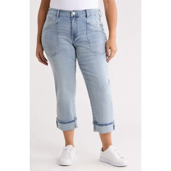 LIVERPOOL Cuffed Crop Girlfriend Jeans