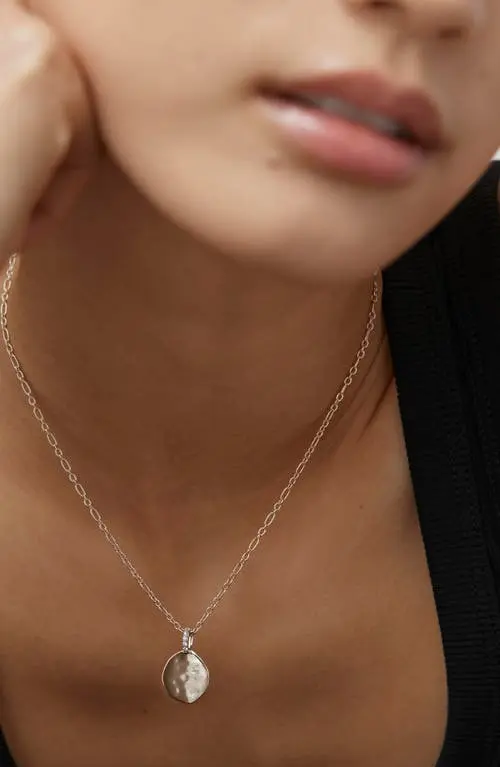 Monica Vinader Siren Diamond Coin Pendant - Sterling Silver/diamond