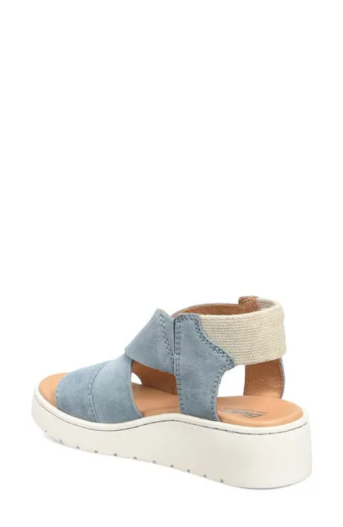 BØRN Kirby Wedge Sandal - Light Blue Suede