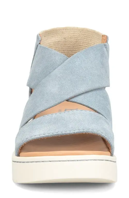 BØRN Kirby Wedge Sandal - Light Blue Suede