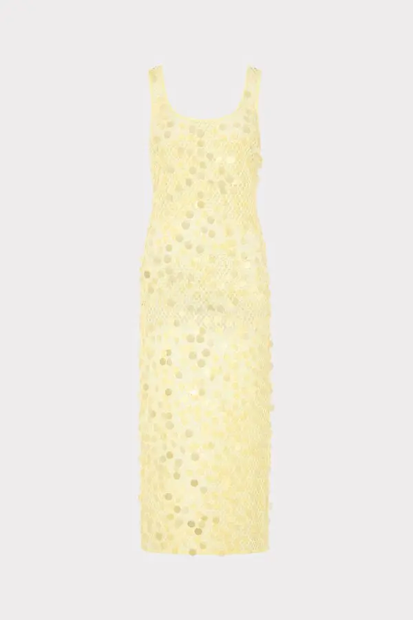 MILLY Crochet Pailette Cover-up - Yellow