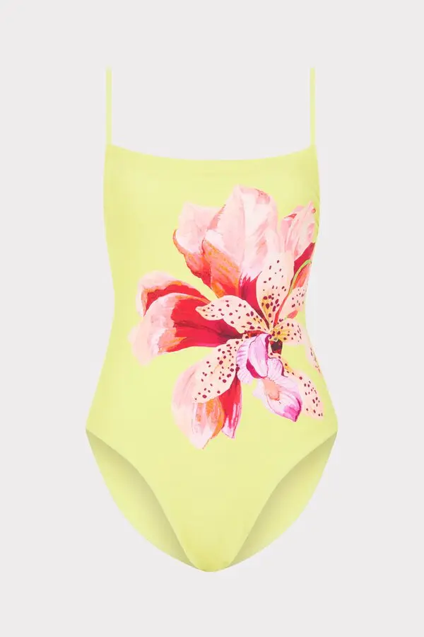 MILLY Songe D'iris Floral One-piece Swimsuit - Yellow