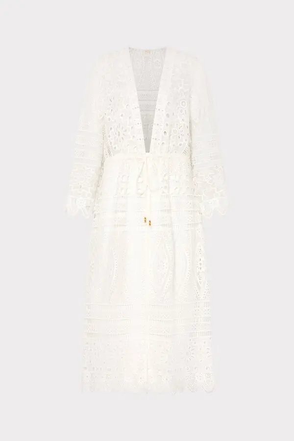 MILLY Tiered Lace Cover-up - White