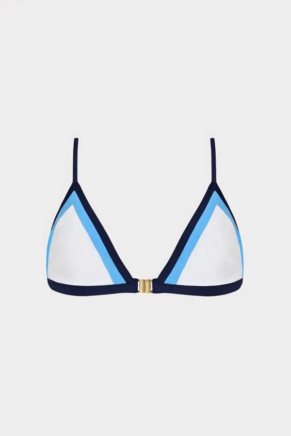 MILLY Positano Colorblock Bikini Top - Navy