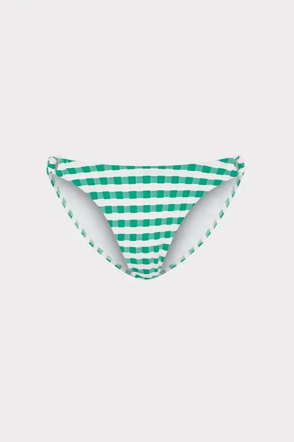 MILLY Jacquard Cottage Ring Bikini Bottom - Green/white