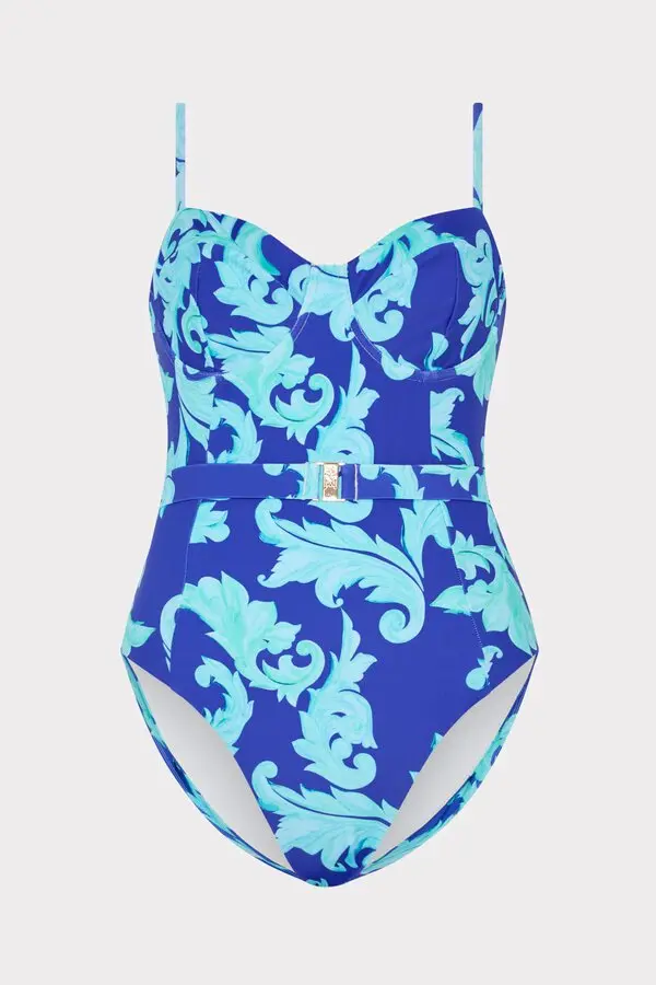 MILLY Canopee Belted One Piece - Blue