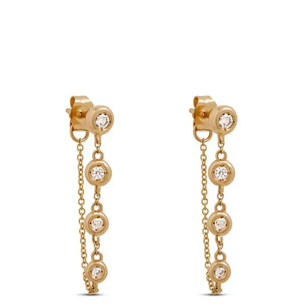 Benbridge 14k Yellow Gold Diamond Cluster Drop Earrings - Yg
