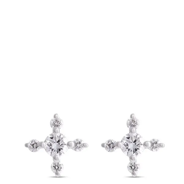 Benbridge Diamond Cluster Stud Earrings - Wg