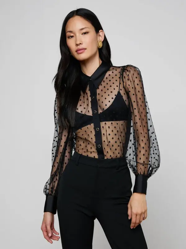 L'Agence Sophie Long-sleeved Blouse - Black