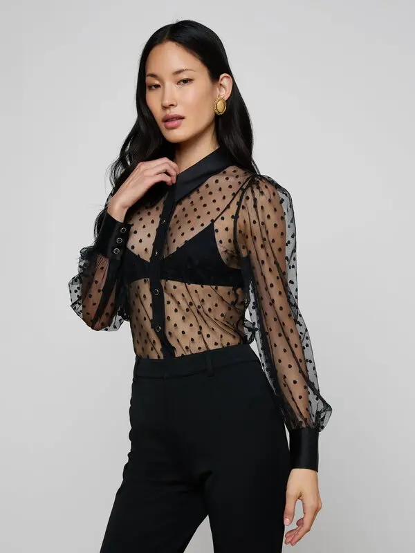 L'Agence Sophie Long-sleeved Blouse - Black