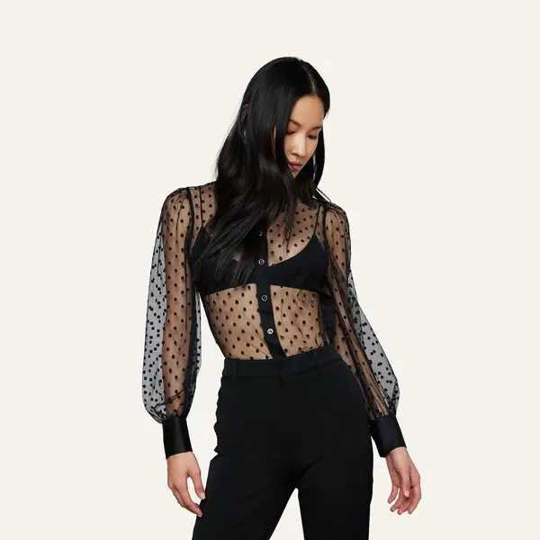 L'Agence Sophie Long-sleeved Blouse - Black