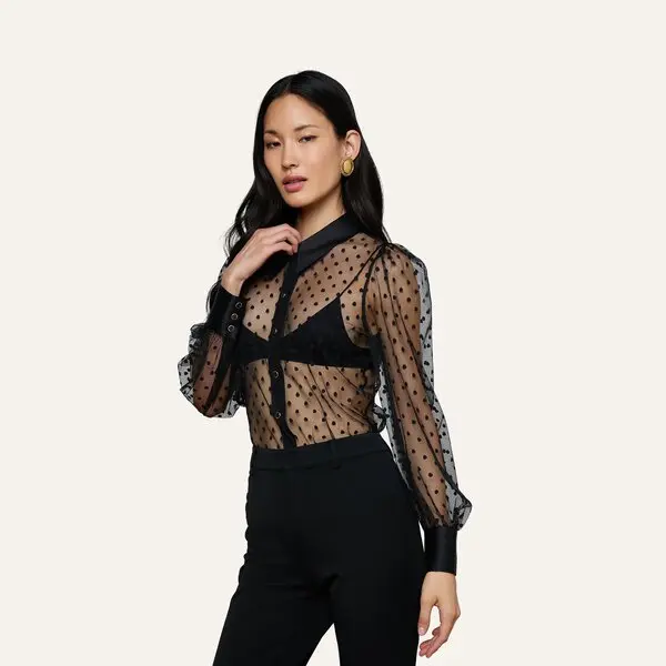 L'Agence Sophie Long-sleeved Blouse - Black