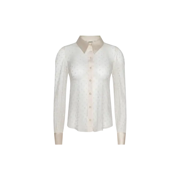 L'Agence Sophie Long-sleeved Blouse Top - Ecru