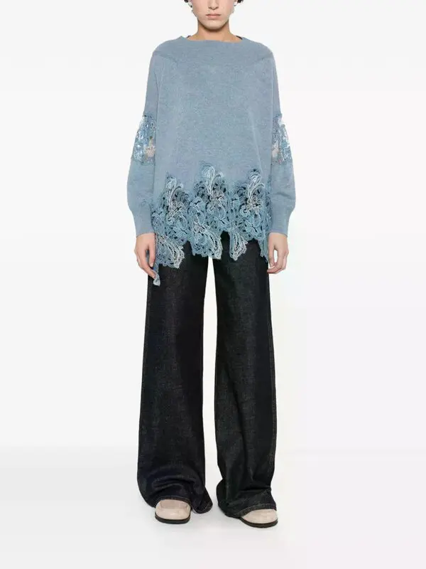 Ermanno Scervino Lace Trimmed Sweater