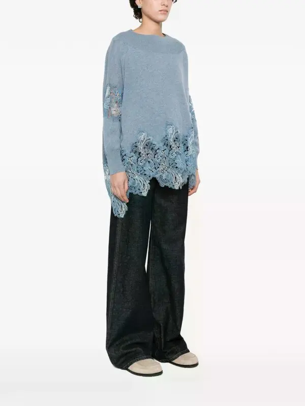 Ermanno Scervino Lace Trimmed Sweater