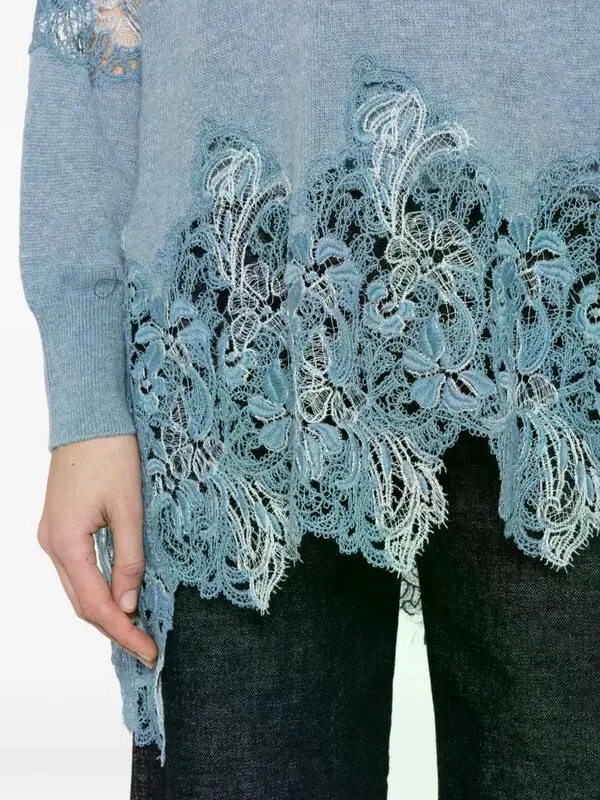 Ermanno Scervino Lace Trimmed Sweater