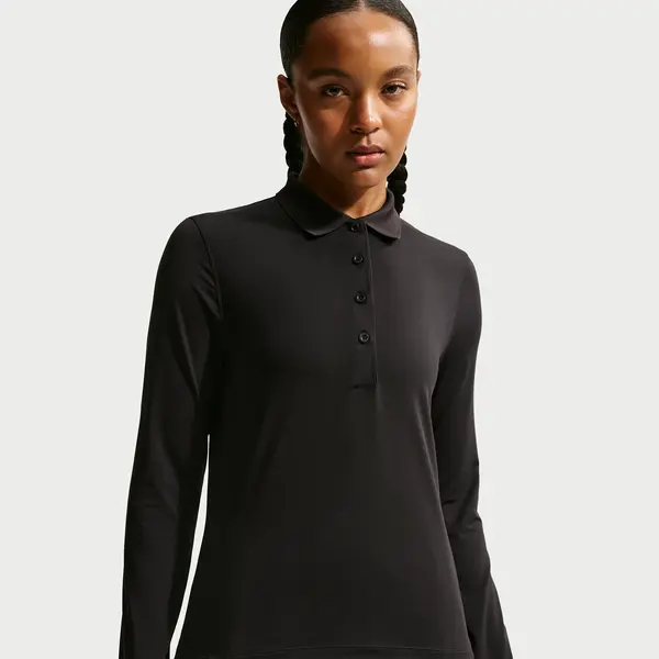 Nike Golf Club Dri-fit Uv Long-sleeve Golf Polo - Black