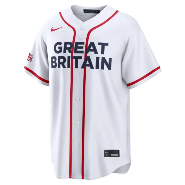 Nike Jazz Chisholm Jr. Great Britain National Baseball Team 2026 World Baseball Classic Stadium Jersey - White