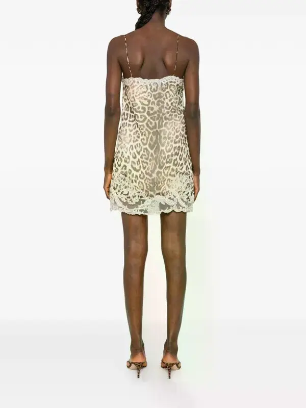 Ermanno Scervino Leopard-pattern Lace Dress