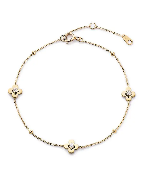 ANA LUISA Flower Station Bracelet - Gold/diamond
