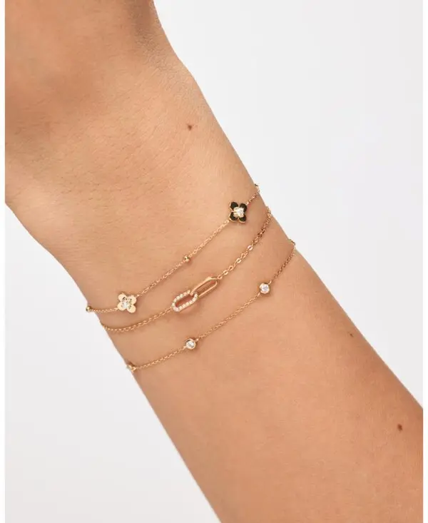 ANA LUISA Flower Station Bracelet - Gold/diamond