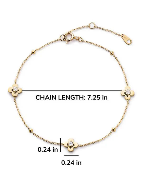 ANA LUISA Flower Station Bracelet - Gold/diamond