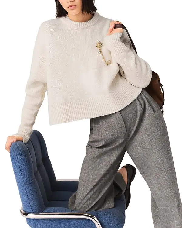 Maje Prince Of Wales Check Palazzo Trousers