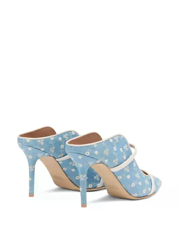 MALONE SOULIERS Maureen Floral-printed Mules - Blue