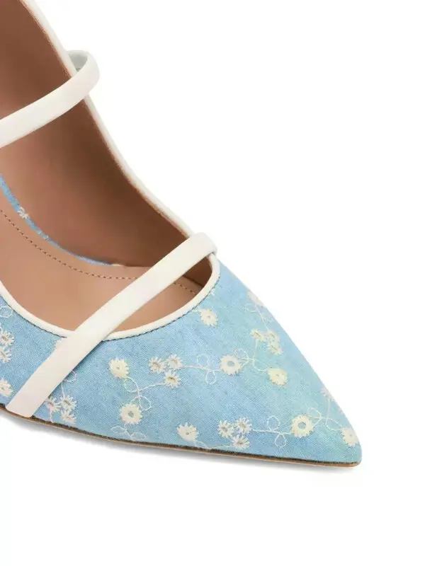 MALONE SOULIERS Maureen Floral-printed Mules - Blue