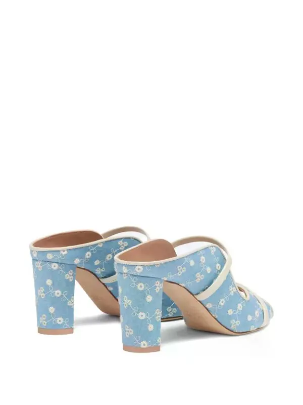 MALONE SOULIERS Norah Floral-printed Heeled Sandals - Blue