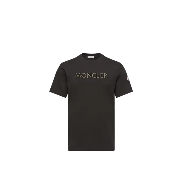 Moncler Logo Print Cotton T-shirt - Black