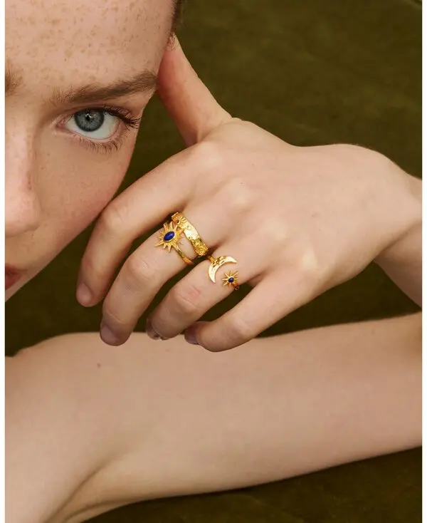 OTTOMAN HANDS Lapis Moon And Star Ring