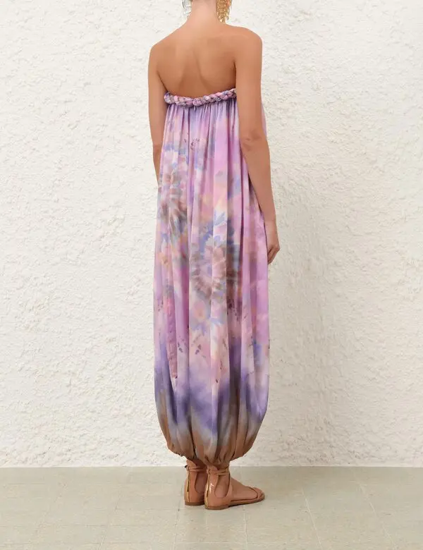 ZIMMERMANNWEAR Luna Twist Harem Jumpsuit - Violet Tie Dye