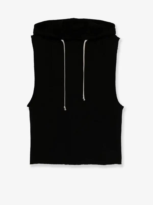 Rick Owens Sleeveless Organic Cotton Sweatshirt - Black