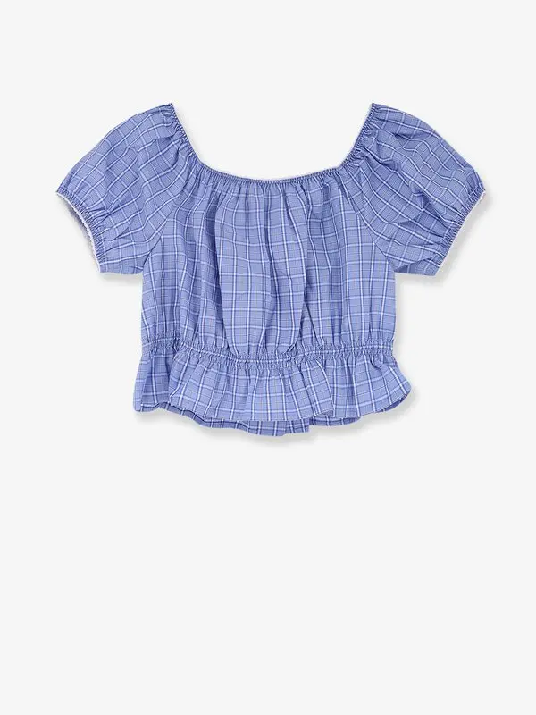 Miu Miu Striped Cotton Top - Blue