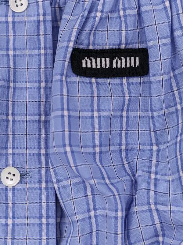 Miu Miu Striped Cotton Top - Blue