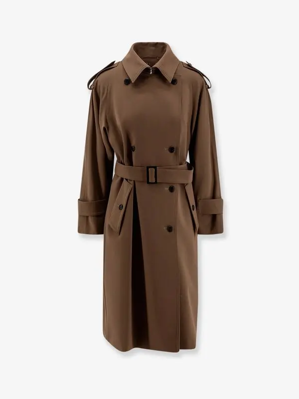 Max Mara Virgin Wool Trench Coat - Brown