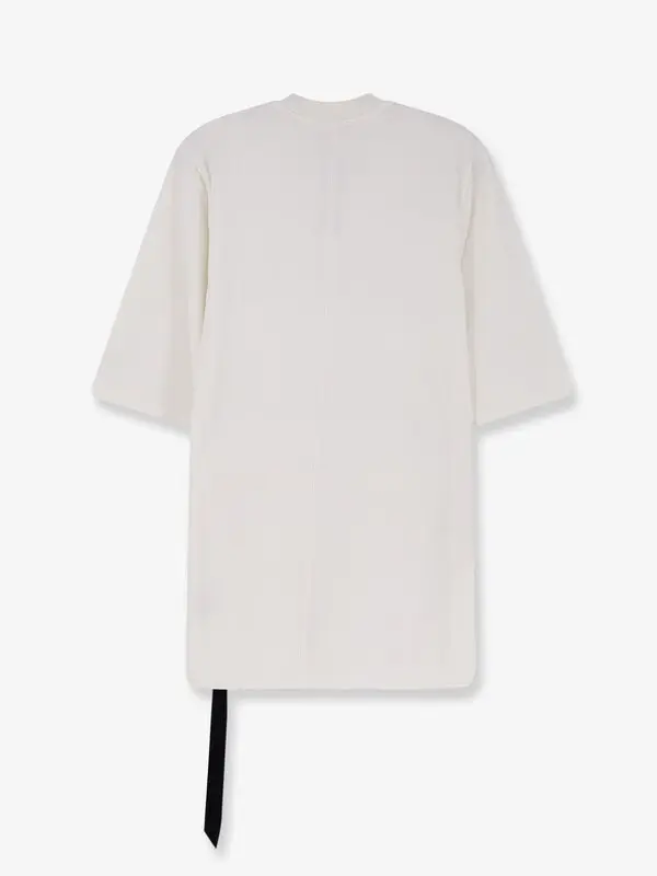 Rick Owens Cotton Tshirt With Logo On The Front - White