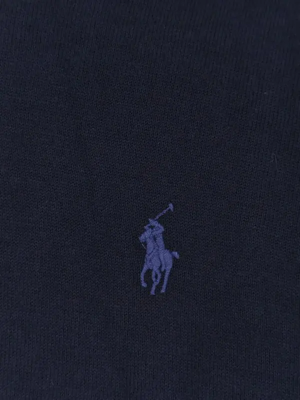 Polo Ralph Lauren Cotton Sweater With Embroidered Logo - Blue