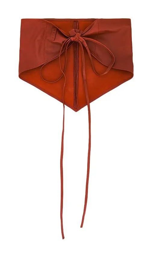 ZIAH Leather Scarf In Red