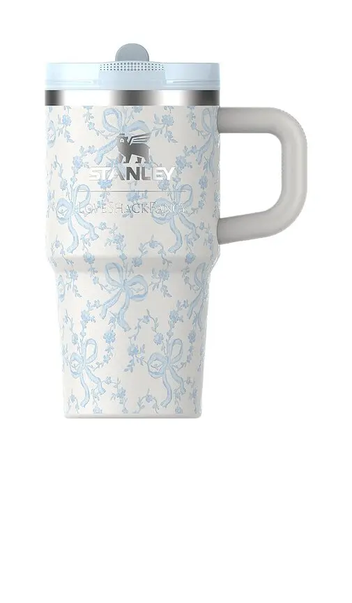 STANLEY X Loveshackfancy The Quencher Protour Flip Straw Tumbler 20oz In Baby Blue - Coquette Bow Winter Ice