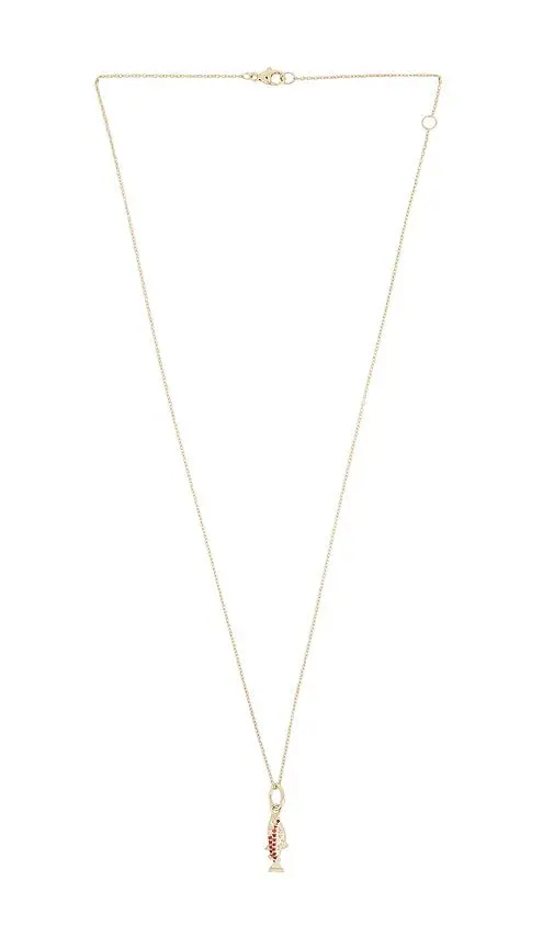 STONE AND STRAND Gold Salmon Brunch Necklace - 14k Yellow Gold & Orange Sapphire
