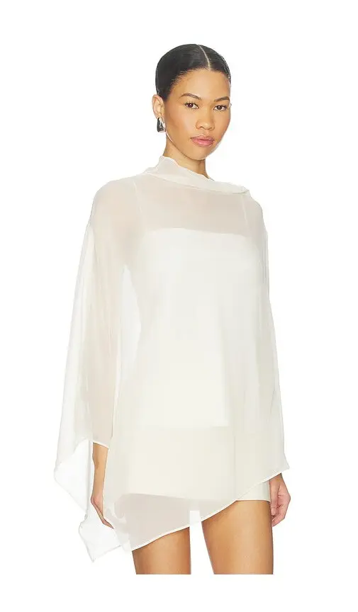 L'academie Evolet Top With Sheer Chiffon Shawl