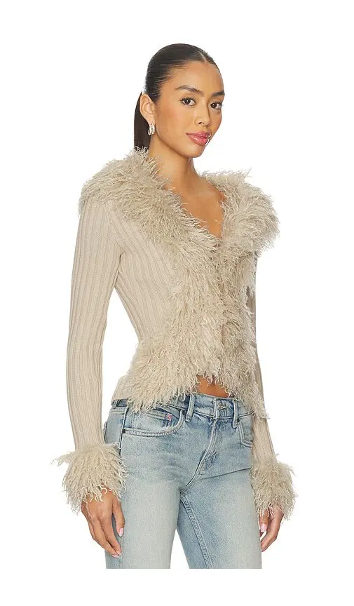 I.AM.GIA Cressida Faux Fur Trimmed Sweater - Neutral